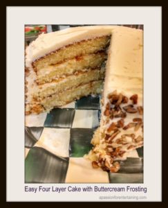 Easy Four Layer Cake with Buttercream Frosting